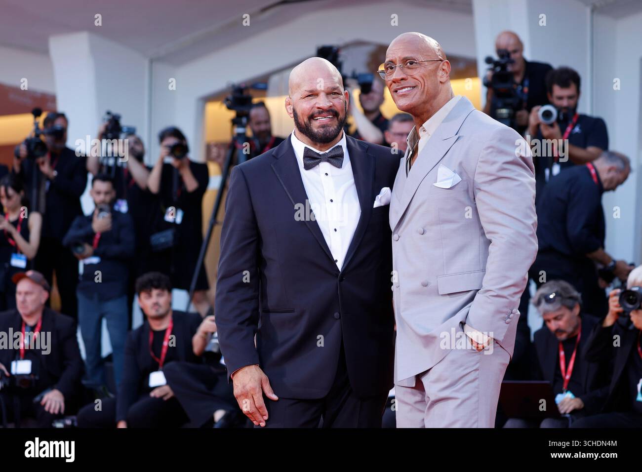 Dwayne Johnson aka The Rock and Mark Kerr attend the premiere of 'The ...