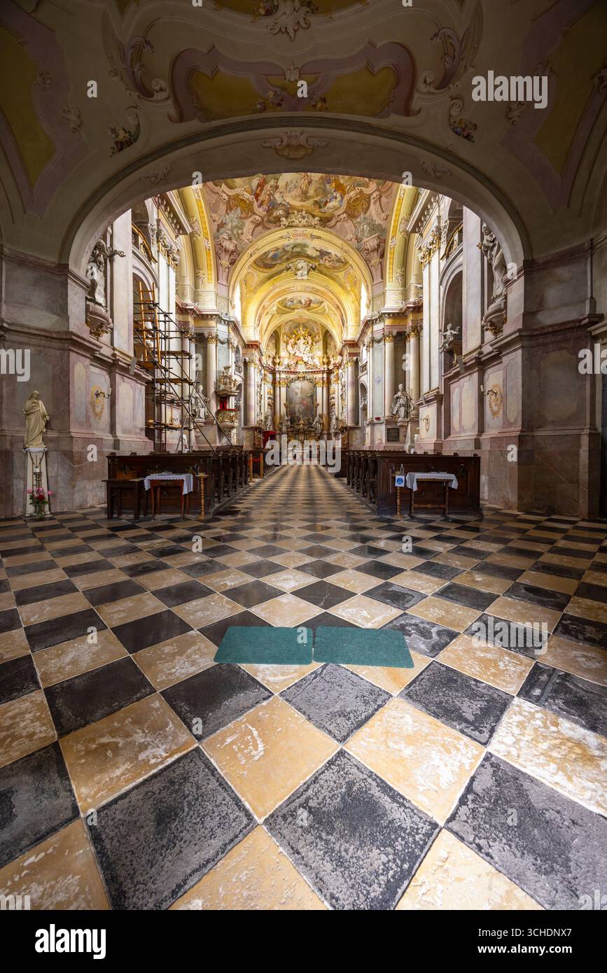 Checkered floor leading to the altar inside the Premonstratensian ...