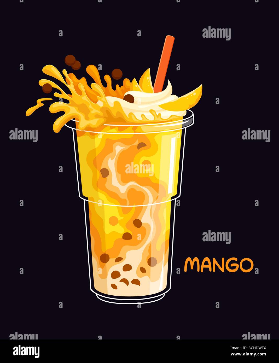 Milk mango drink on Stock Vector Images - Alamy