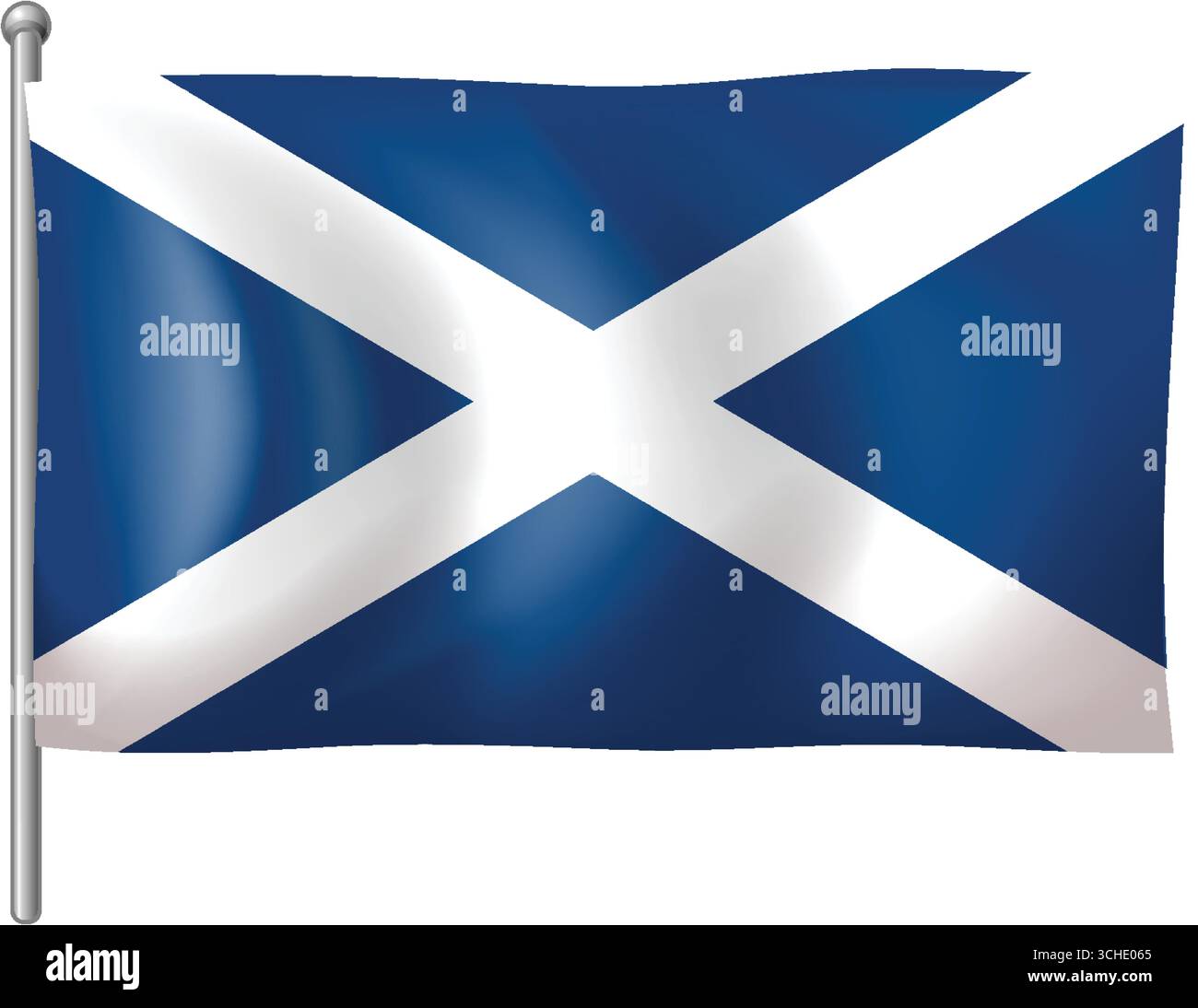 Blue and white Saint Andrewâ s cross flag, vector illustration ...