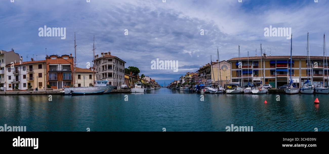 Panoramic view of the Porto Canale, the fishermans harbour in the ...