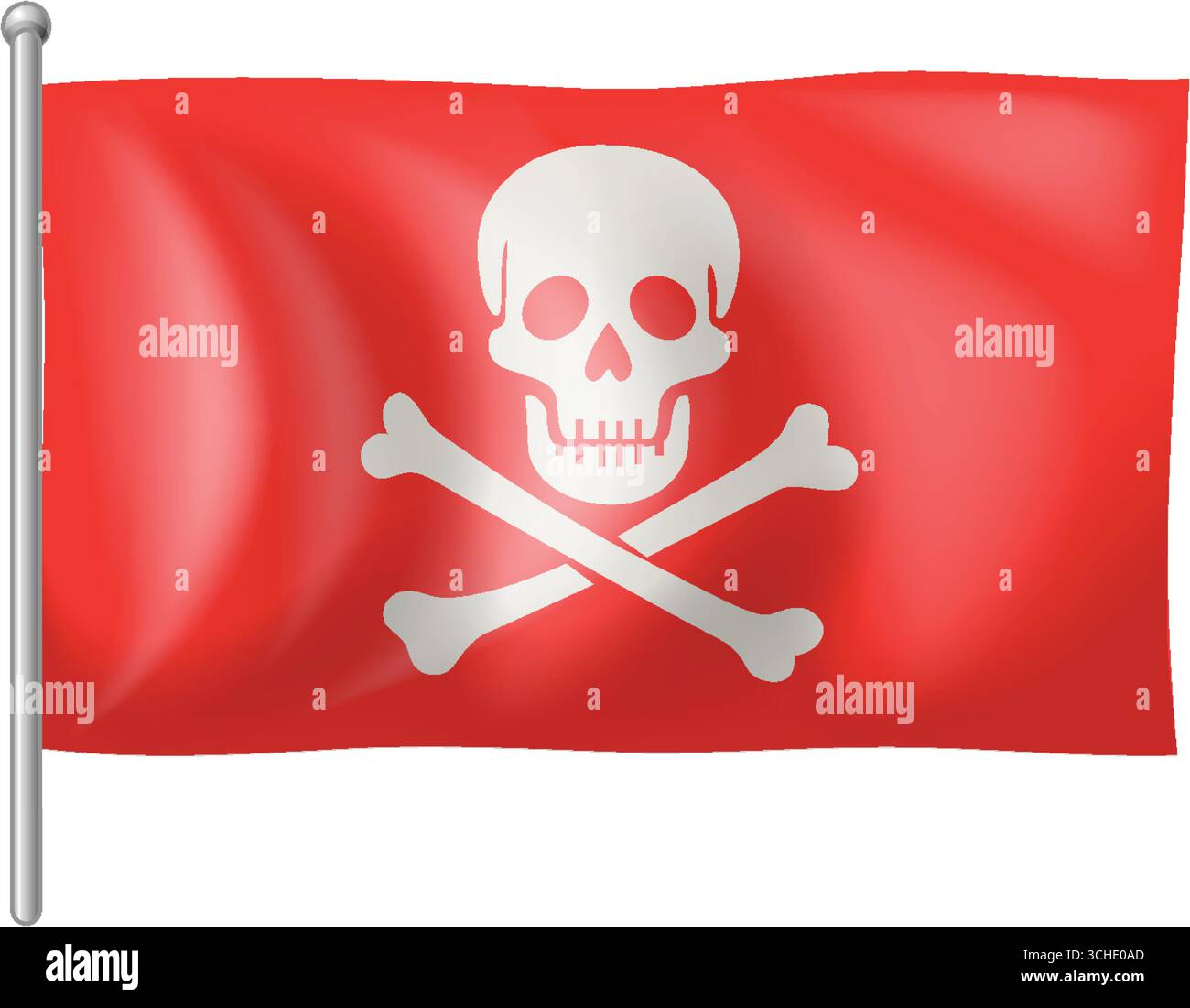 Realistic pirate flag waving Stock Vector Images - Alamy