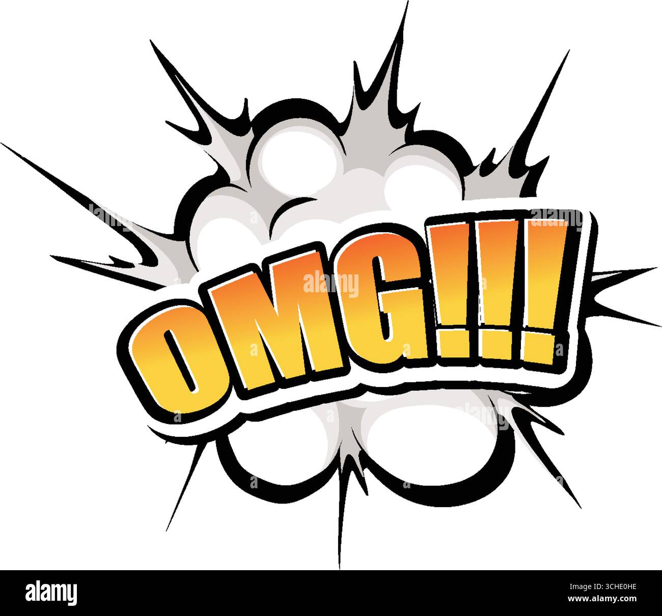 Bold OMG text in comic style with explosive burst, gradient colors, and ...