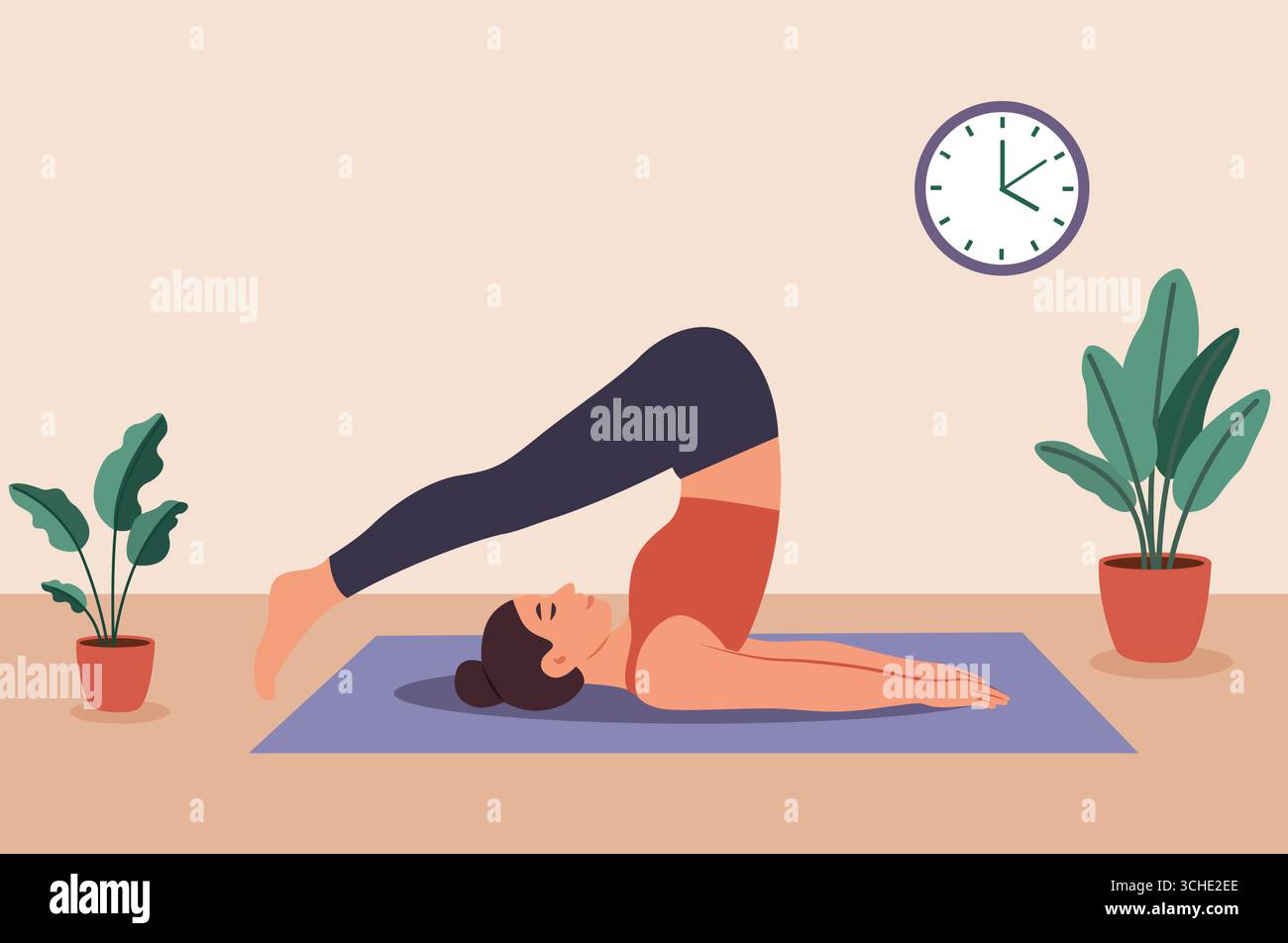 Clock movement concept woman Stock Vector Images - Alamy