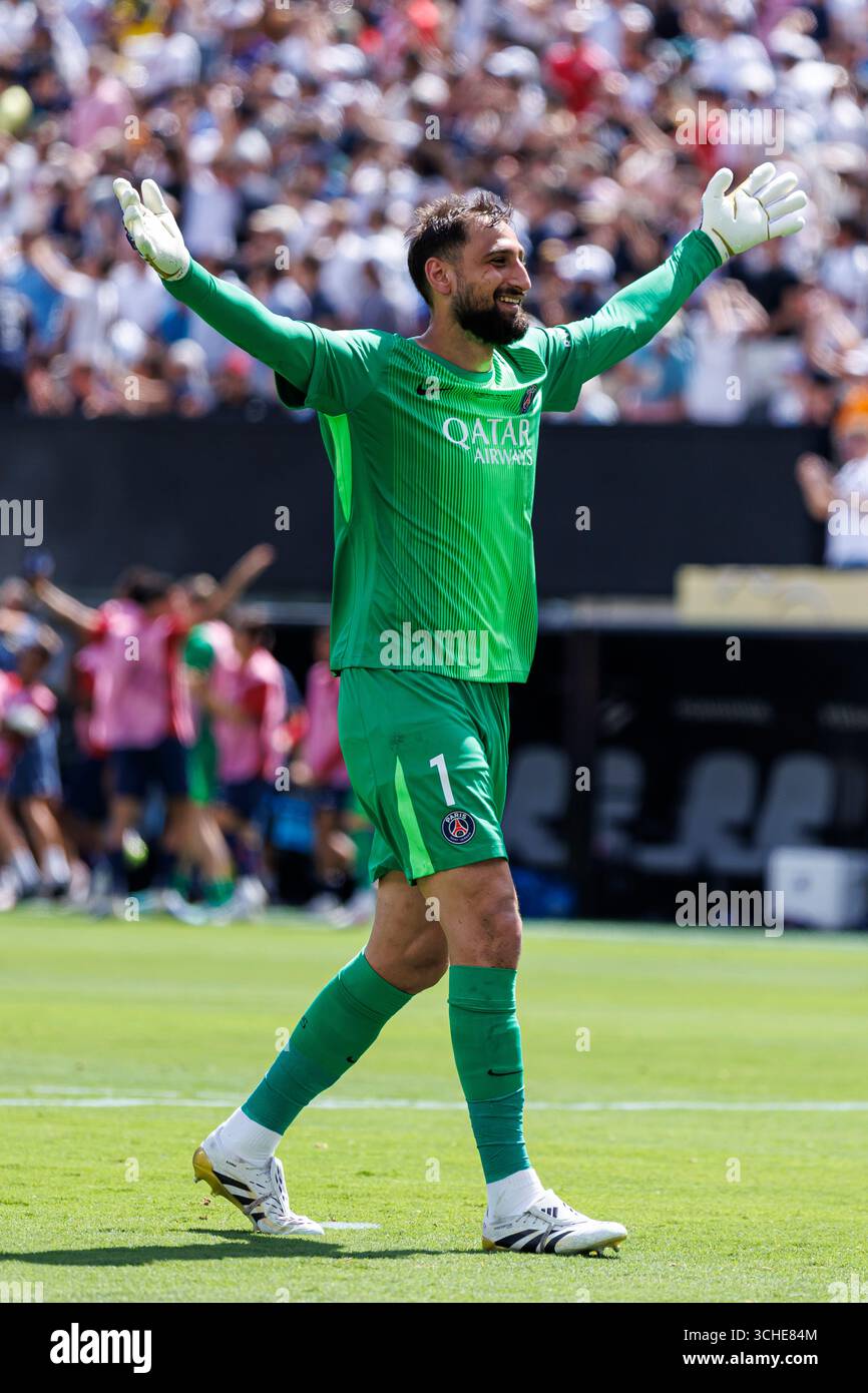 New Jersey - July 9: Goalkeeper Gianluigi Donnaruma of PSG celebrates ...