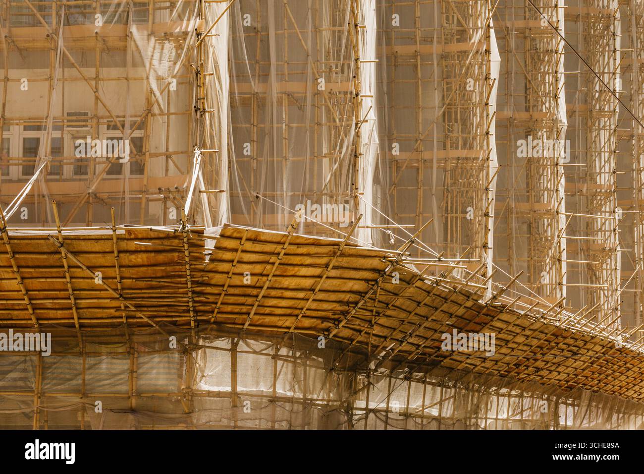 Bamboo scaffolding construction in Hong Kong Stock Photo - Alamy