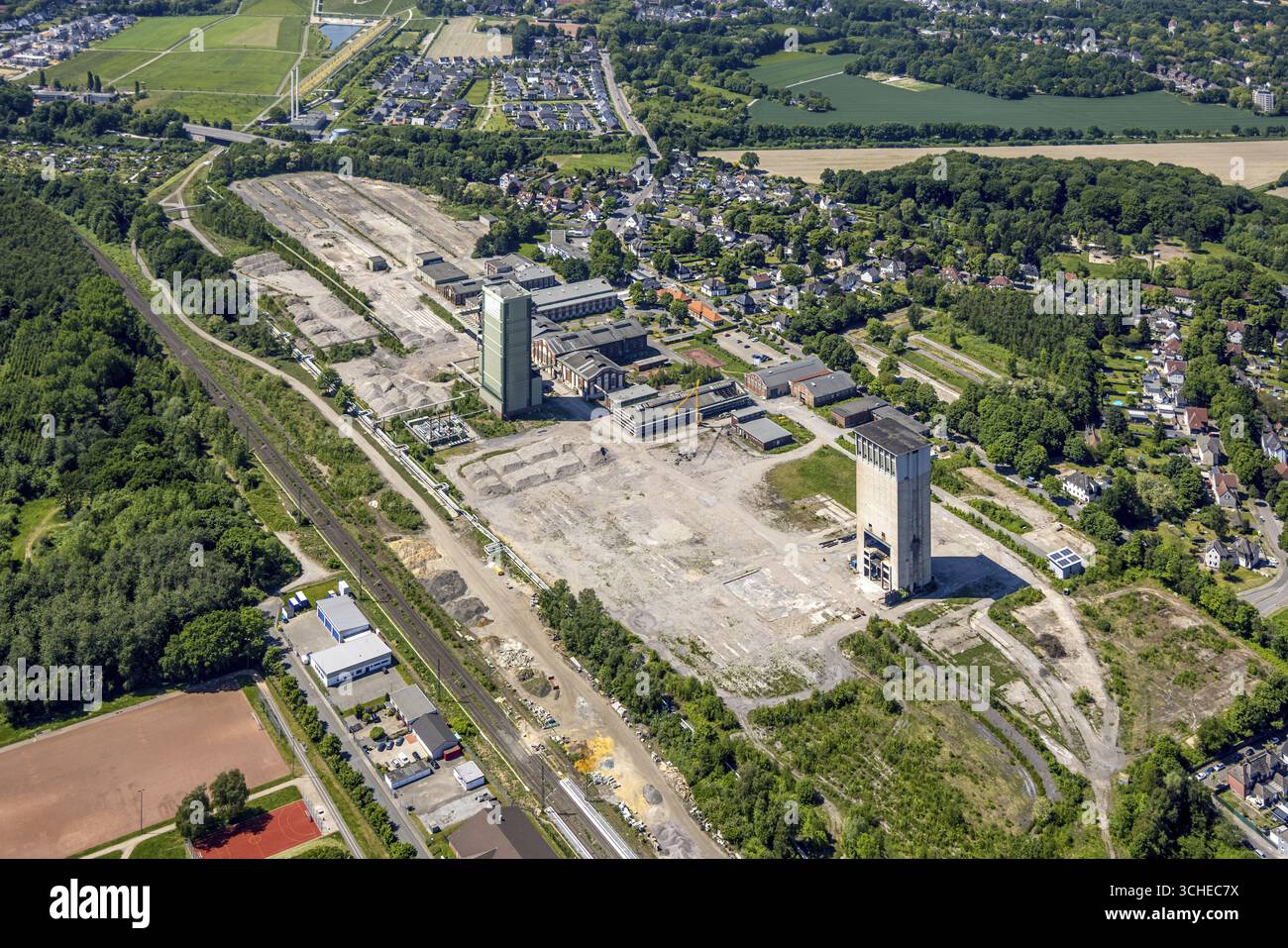 Aerial view, new Westerholt colliery, new neighbourhood for climate ...