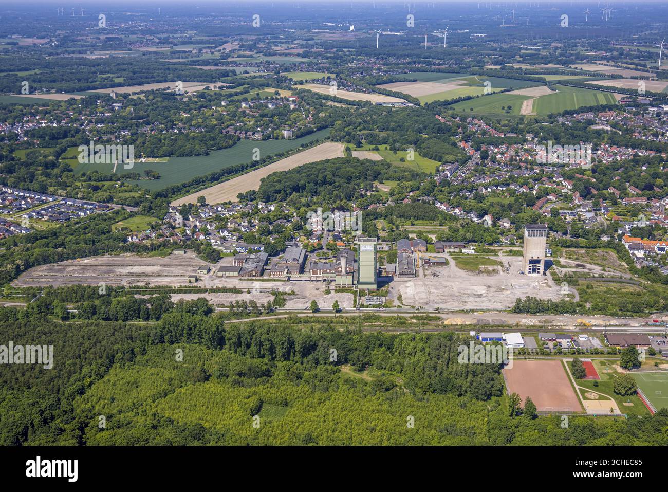Aerial view, new Westerholt colliery, new neighbourhood for climate ...