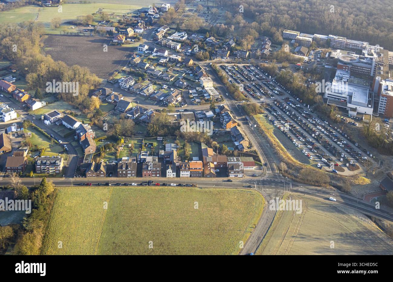 Aerial view, planned potential building areas between Vogelstrasse ...