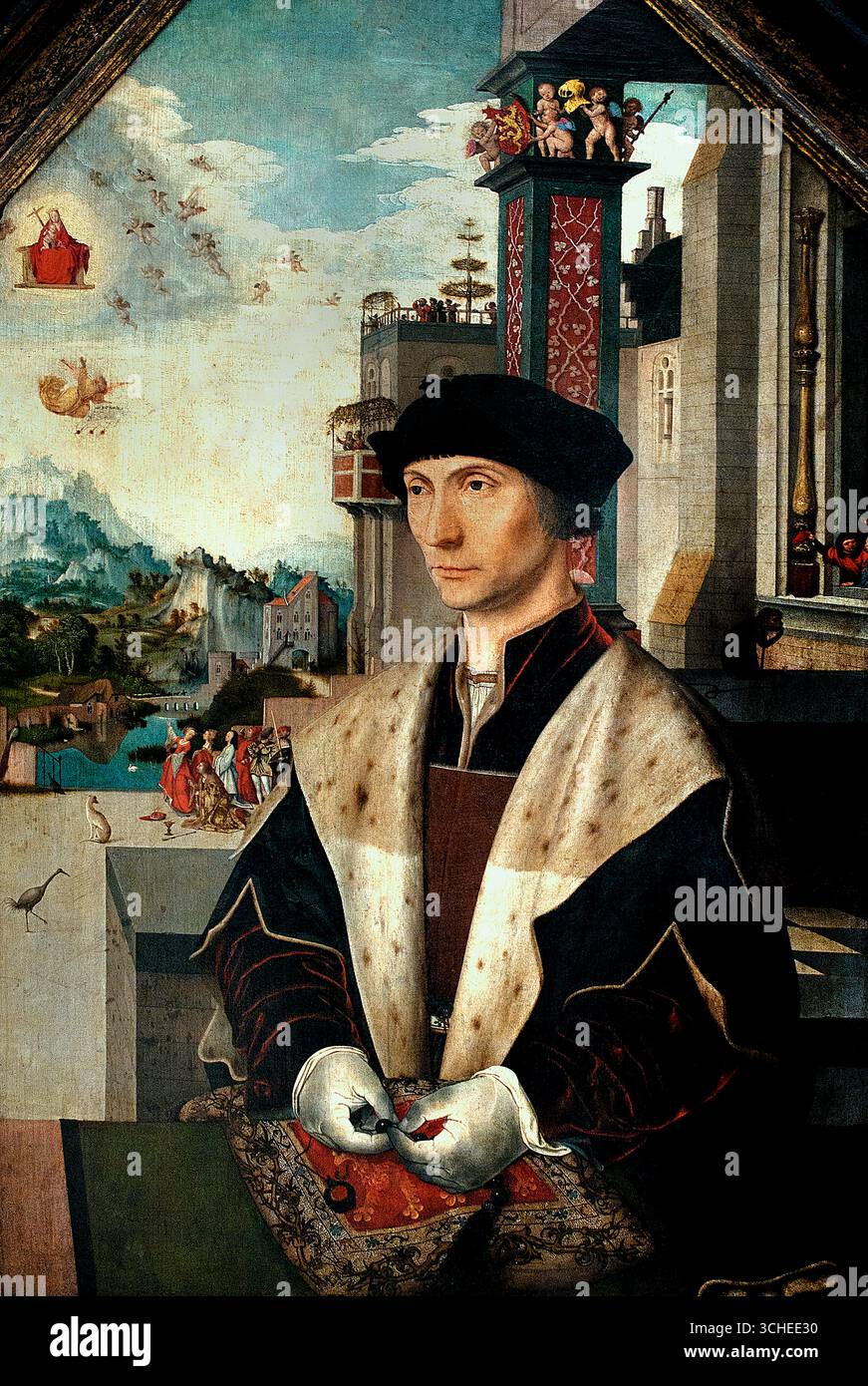 Portrait of knight Abel van Coulster (1477-1548), councilor at the ...