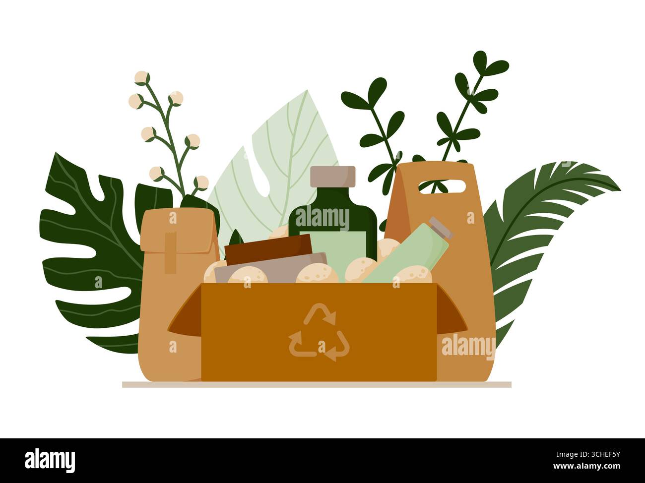 Sustainable biodegradable paper packaging Stock Vector Images - Alamy