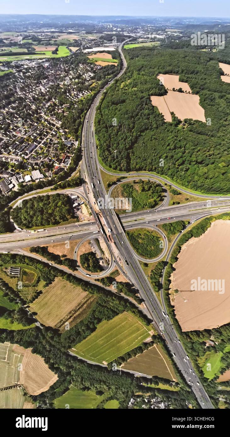 Aerial view, Westhofener Kreuz motorway junction with motorway A45 and ...