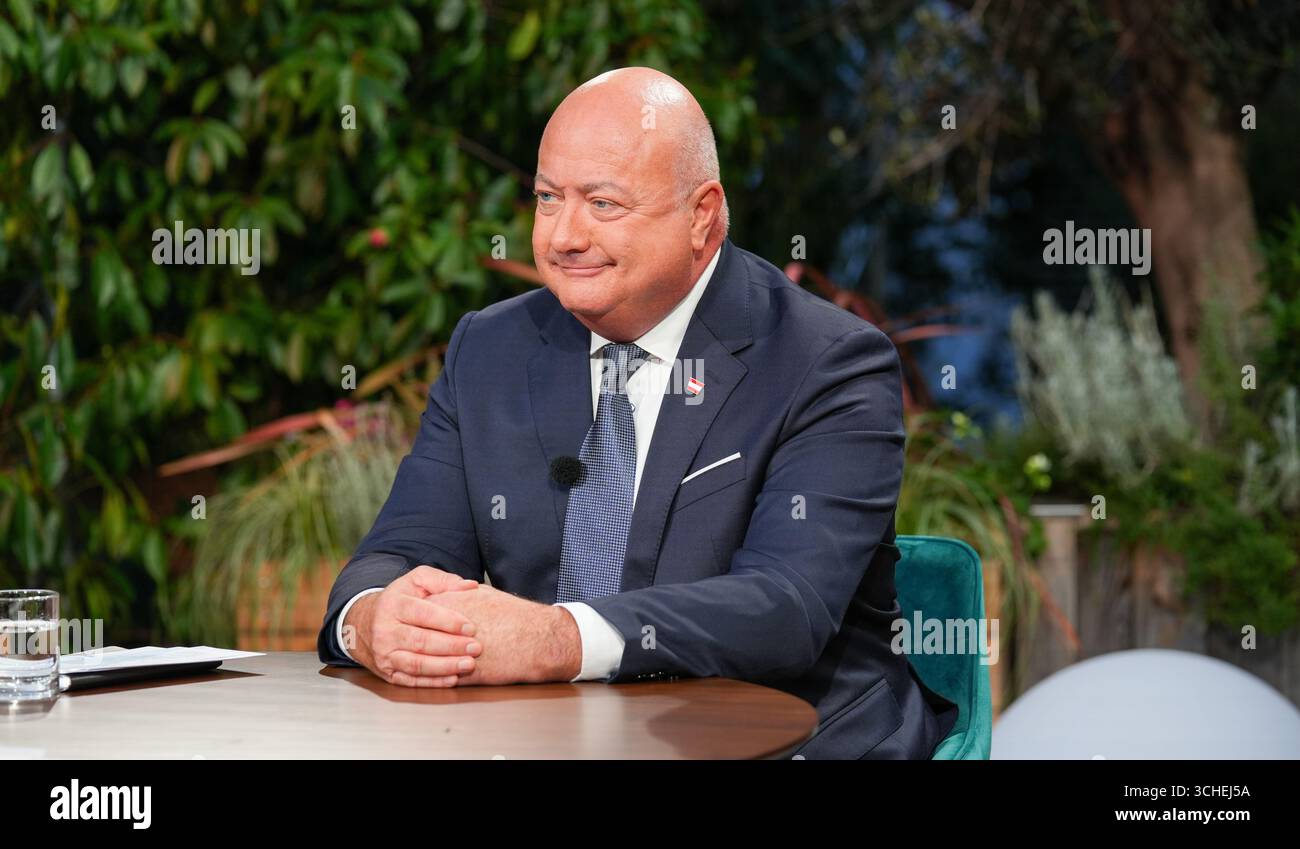 ÖVP Federal Party Chairman Christian Stocker during an ORF summer talk ...