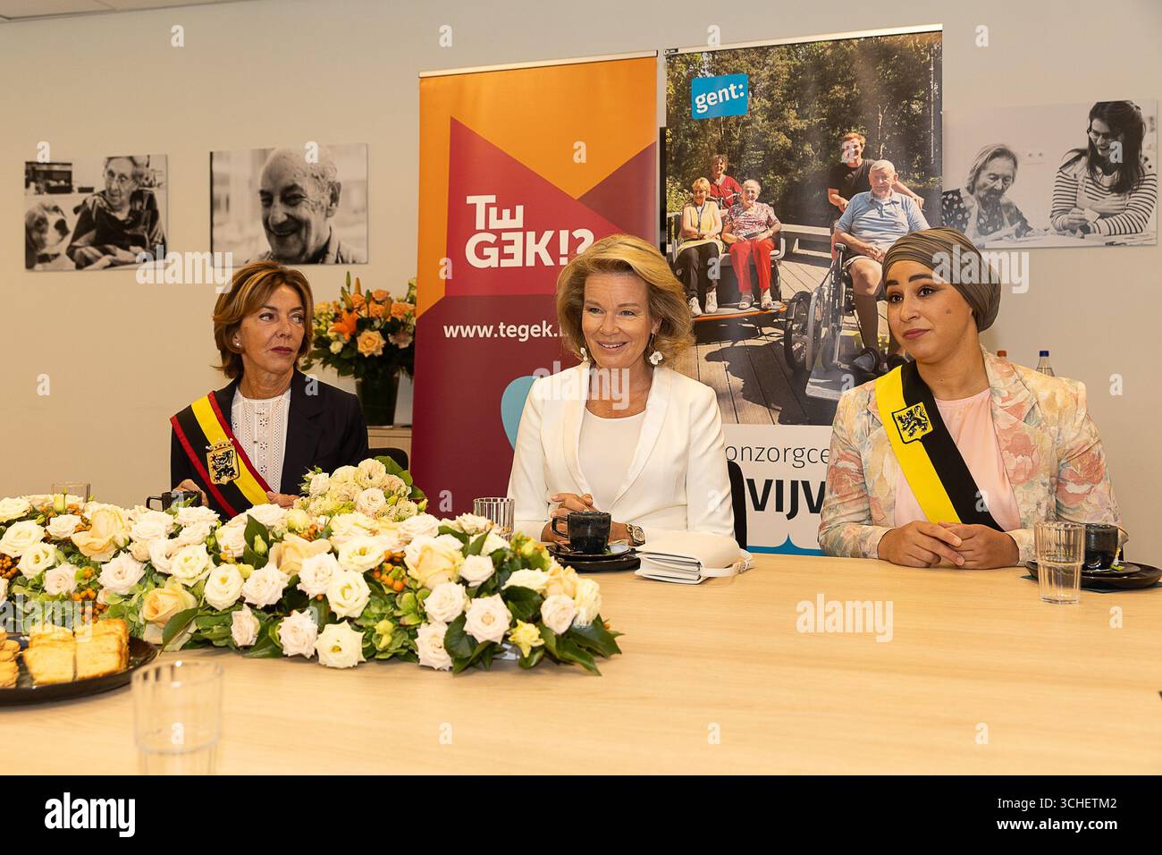 East-Flanders province governor Carina Van Cauter, Queen Mathilde of ...