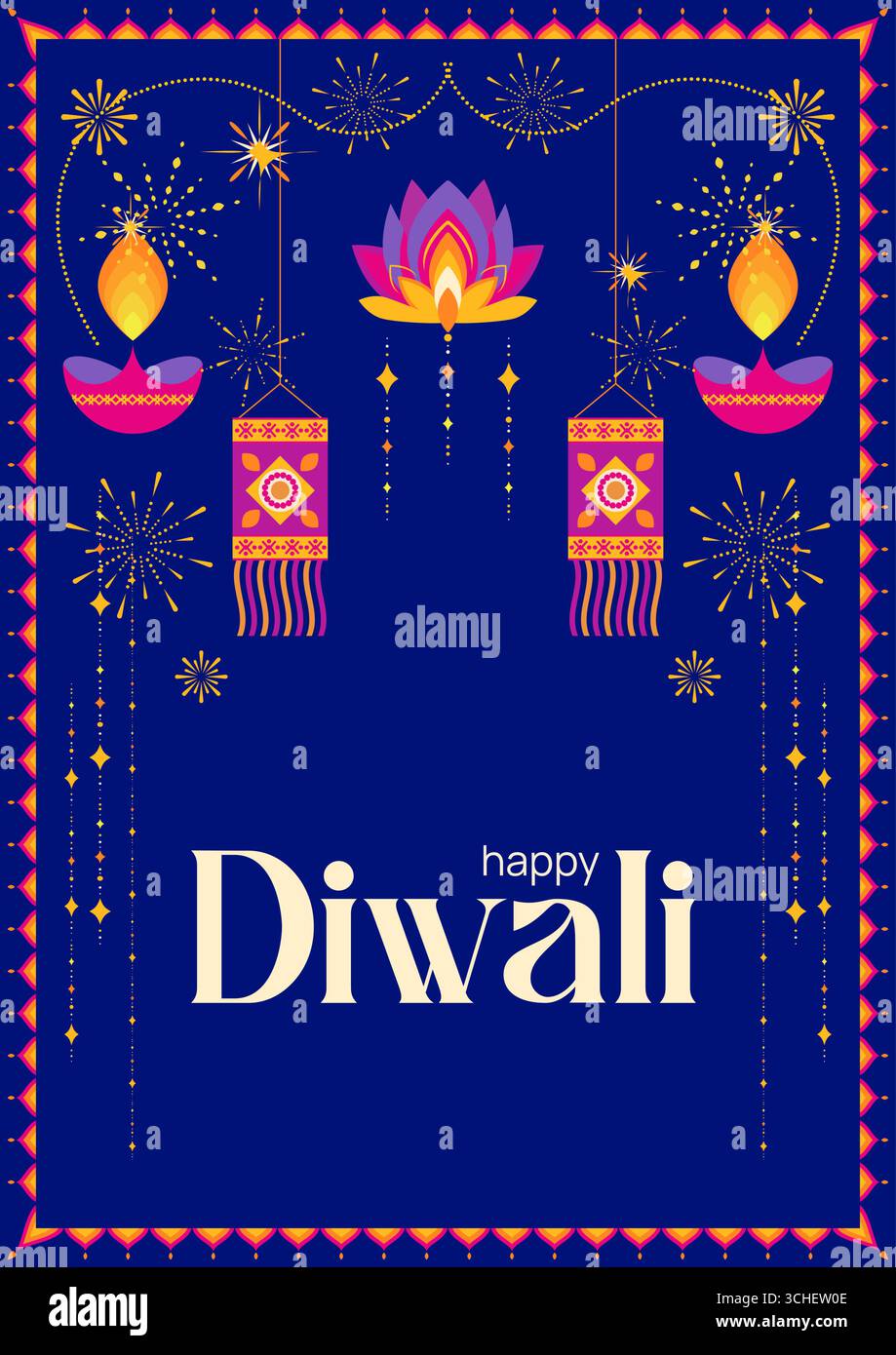 Diwali fireworks diyas Stock Vector Images - Alamy