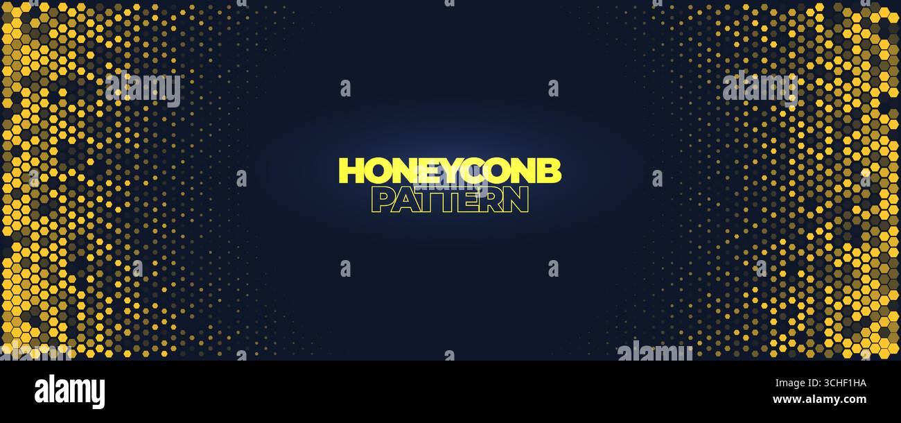 Hexagon Background Glowing Honeycomb Pattern In Yellow Blue Colors for ...