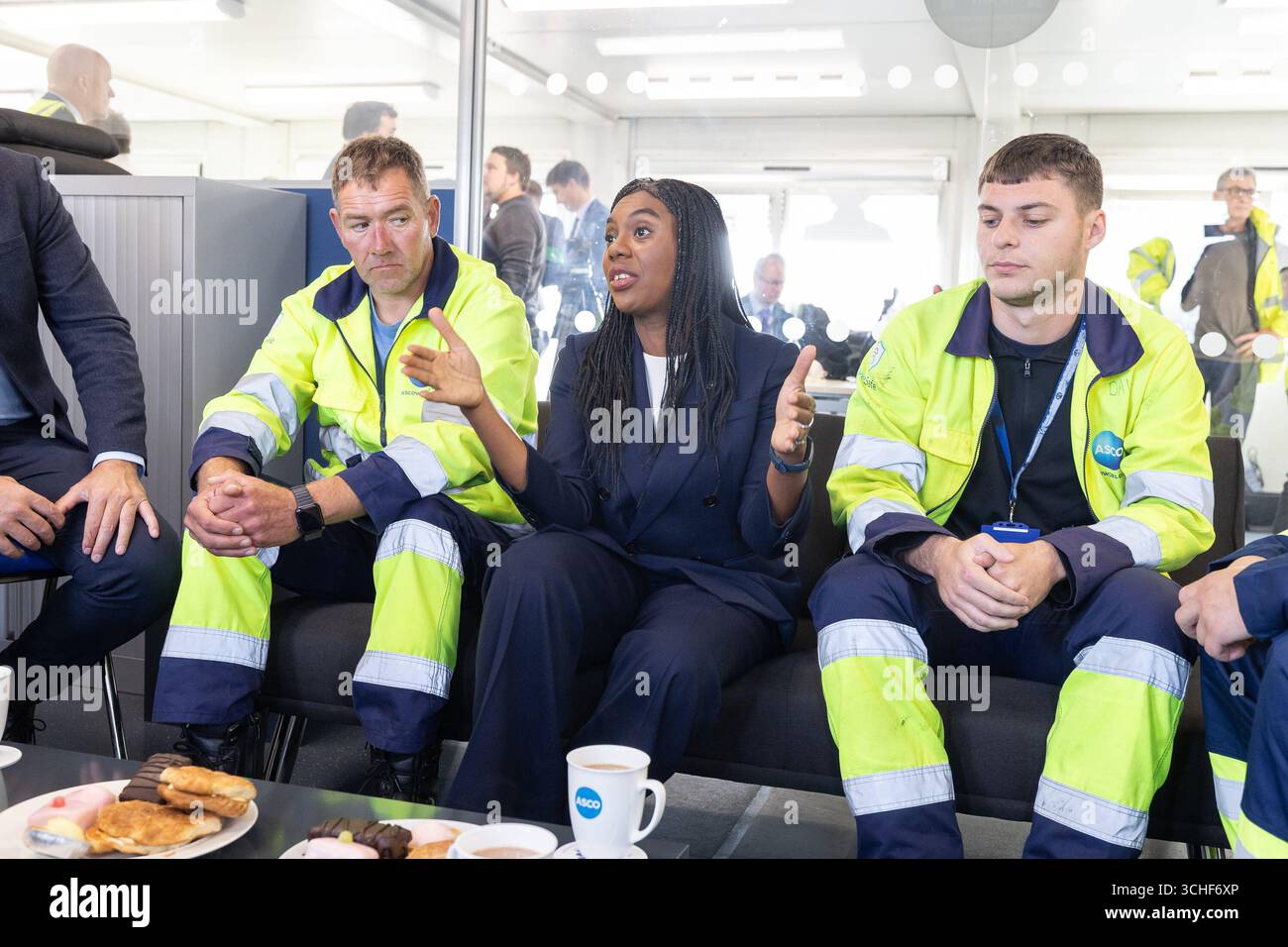 Conservative Party leader Kemi Badenoch during a visit to the Port of ...