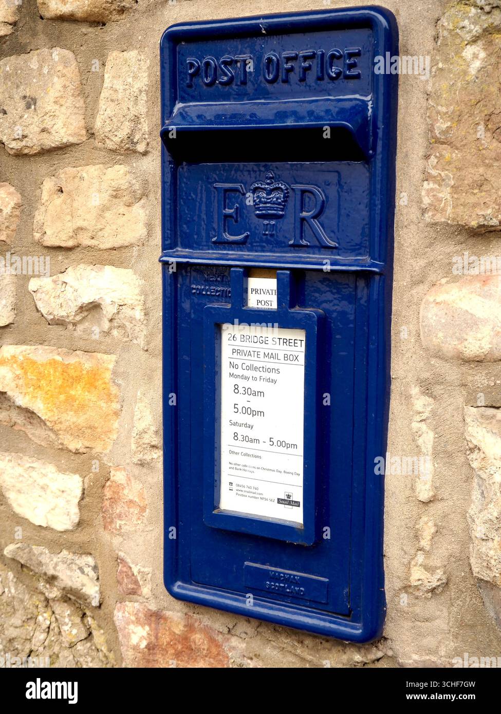 A Queen Elizabeth II Post Office mailbox painted blue and repurposed ...
