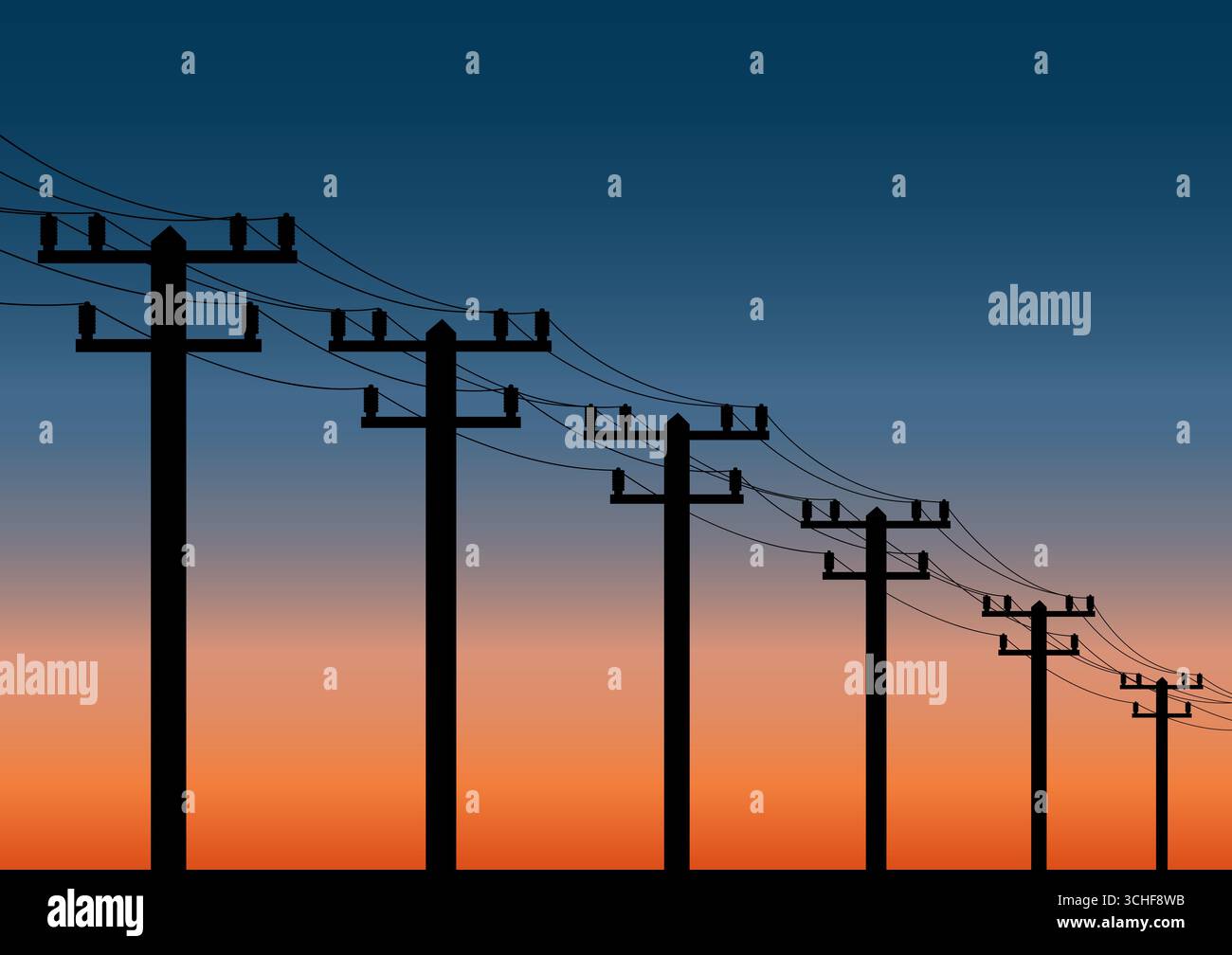 Power substation pylon distribution Stock Vector Images - Alamy