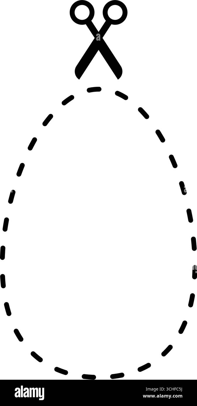 Cutting oval shape worksheet element for preschool and kindergarten ...