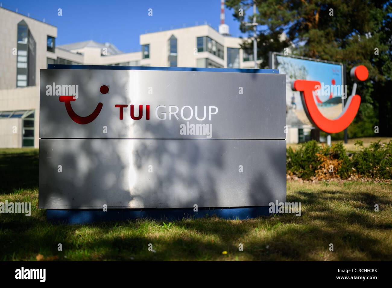 02 September 2025, Lower Saxony, Hanover: A logo stands in front of the ...