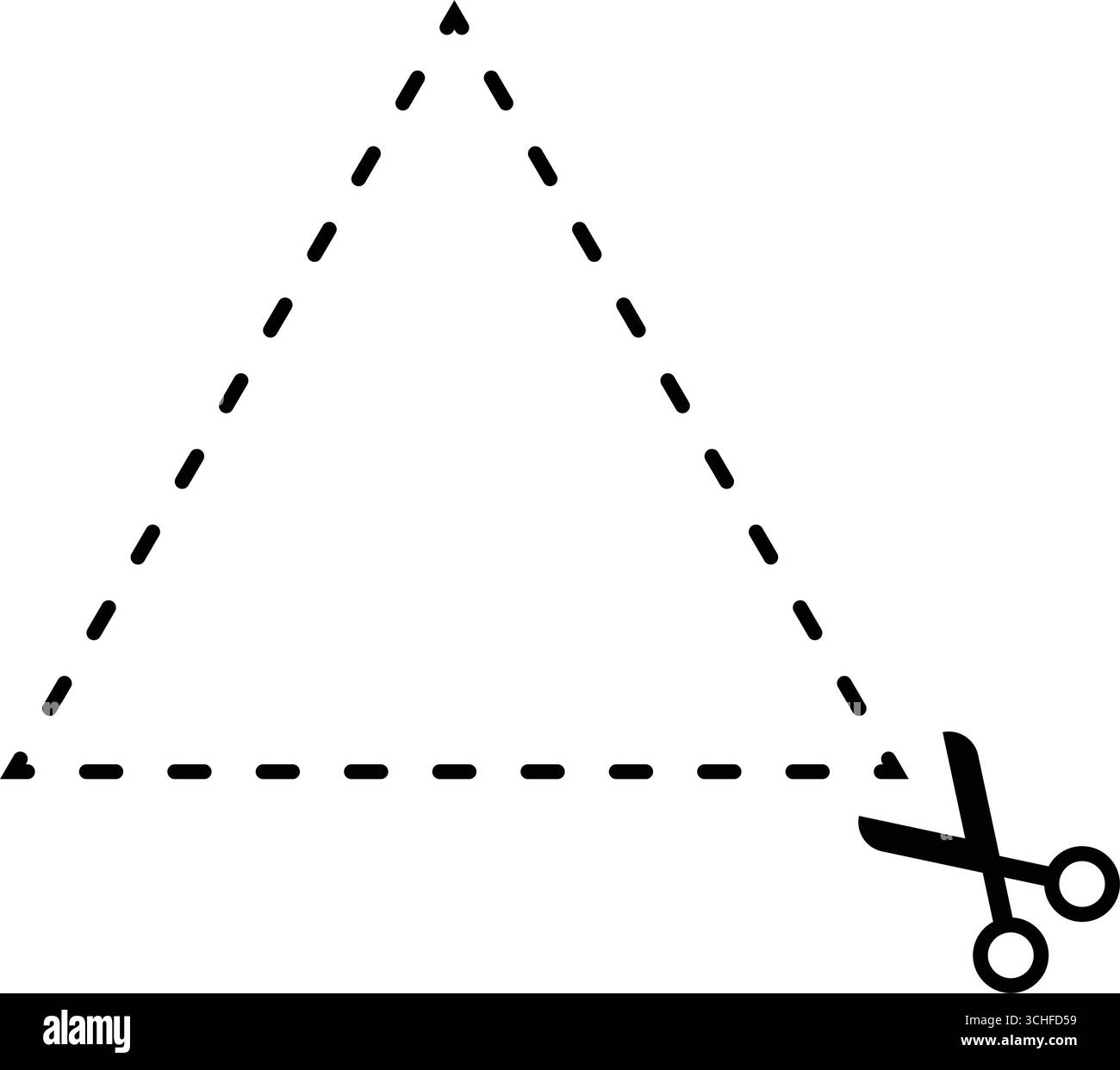 Cutting triangle shape worksheet element for preschool and kindergarten ...