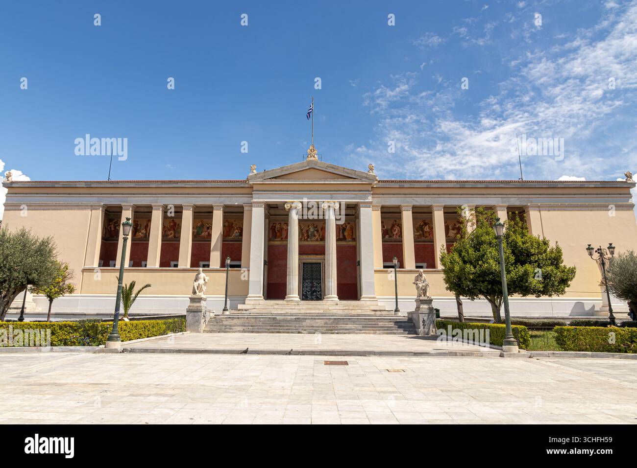 Athens, Greece. Neoclassical facade of the University of Athens ...
