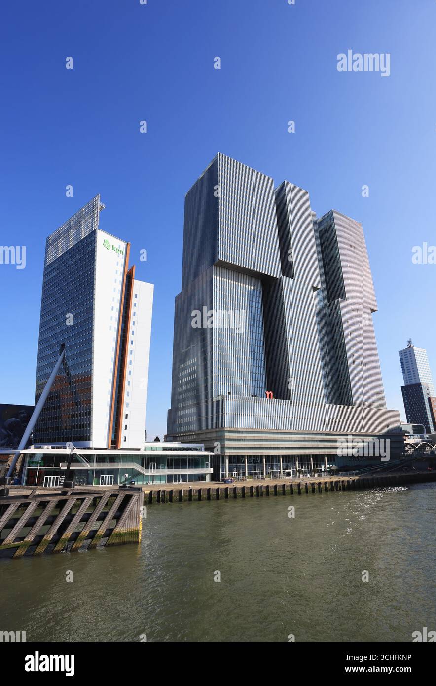 Skyscrapers De Rotterdam and the KPN building in Zuid, known as ...
