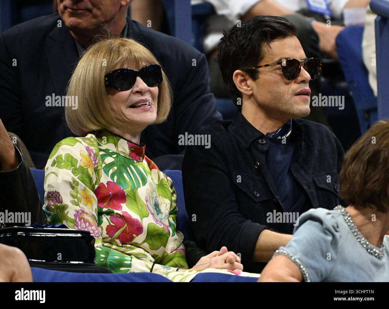 FLUSHING NY- SEPTEMBER 01: Anna Wintour and Rami Malek are seen ...