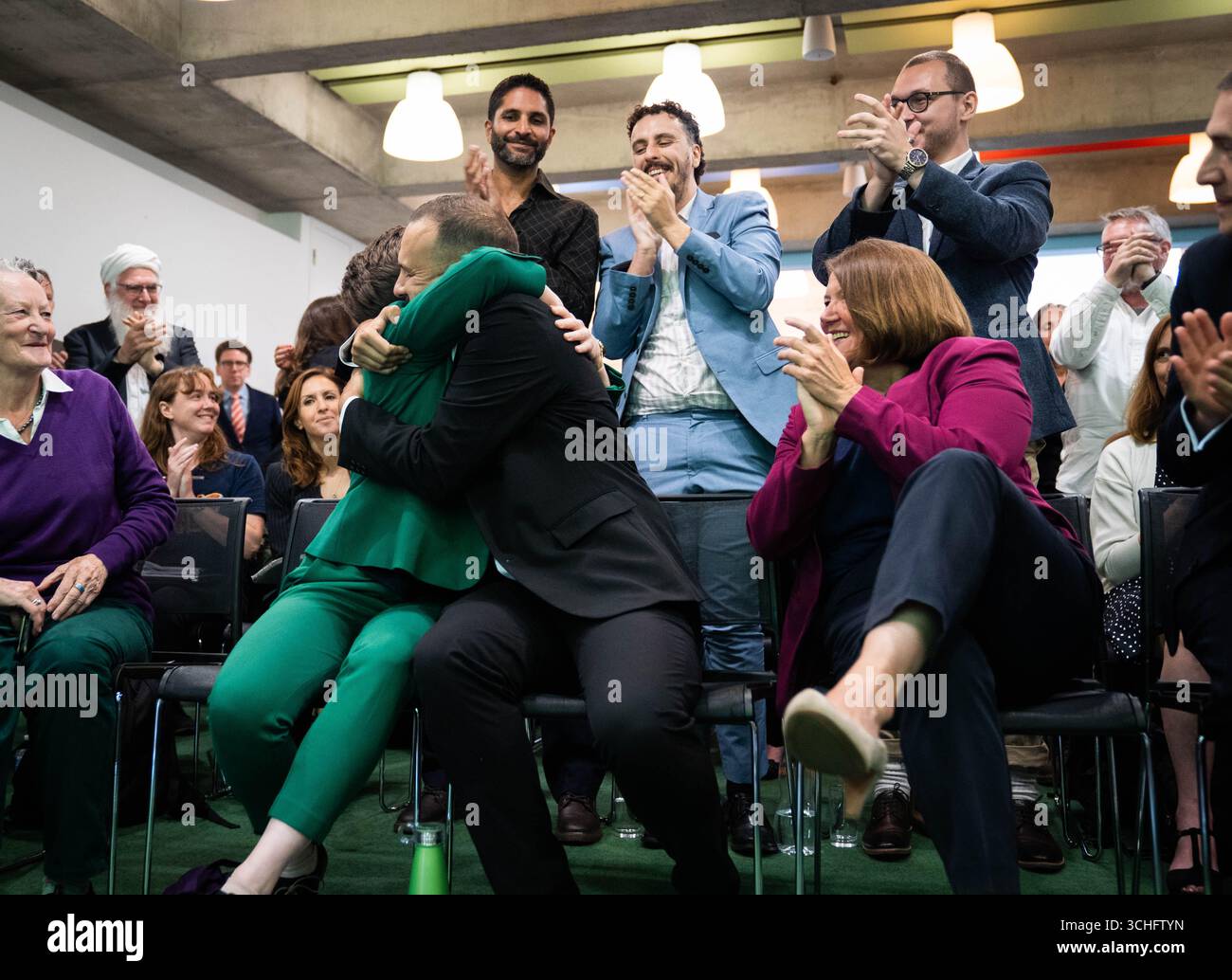 Zack Polanski celebrates after being announced as the new leader of the ...