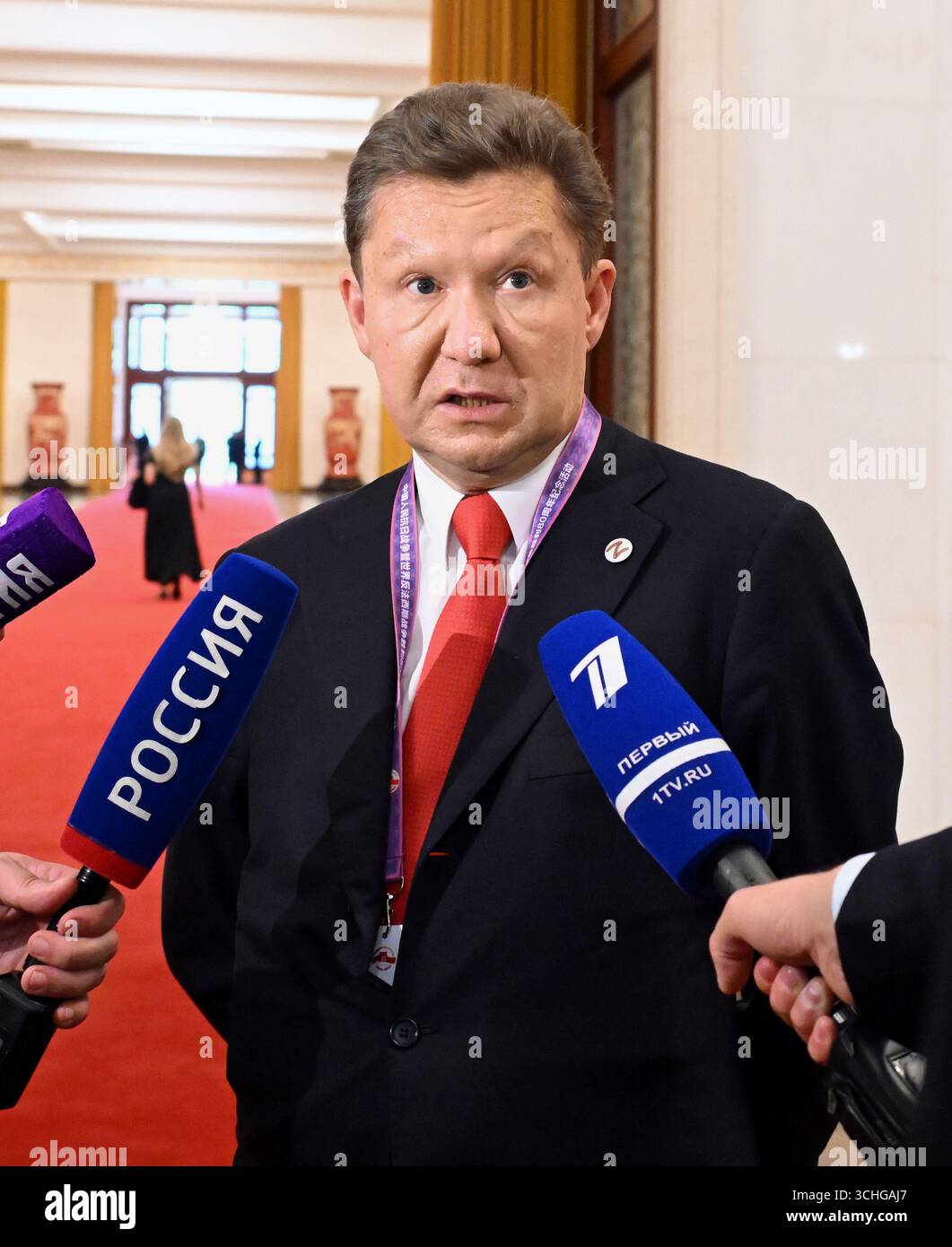 Chairman of the Management Board of Gazprom Alexey Miller during a ...