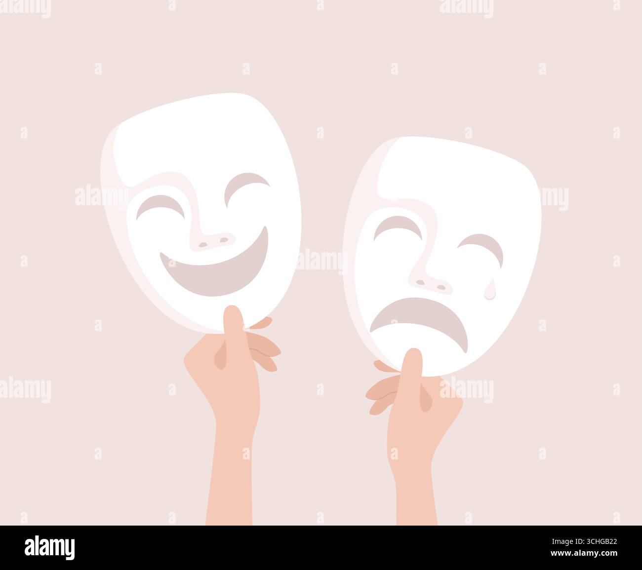 Smiling woman on beige Stock Vector Images - Alamy