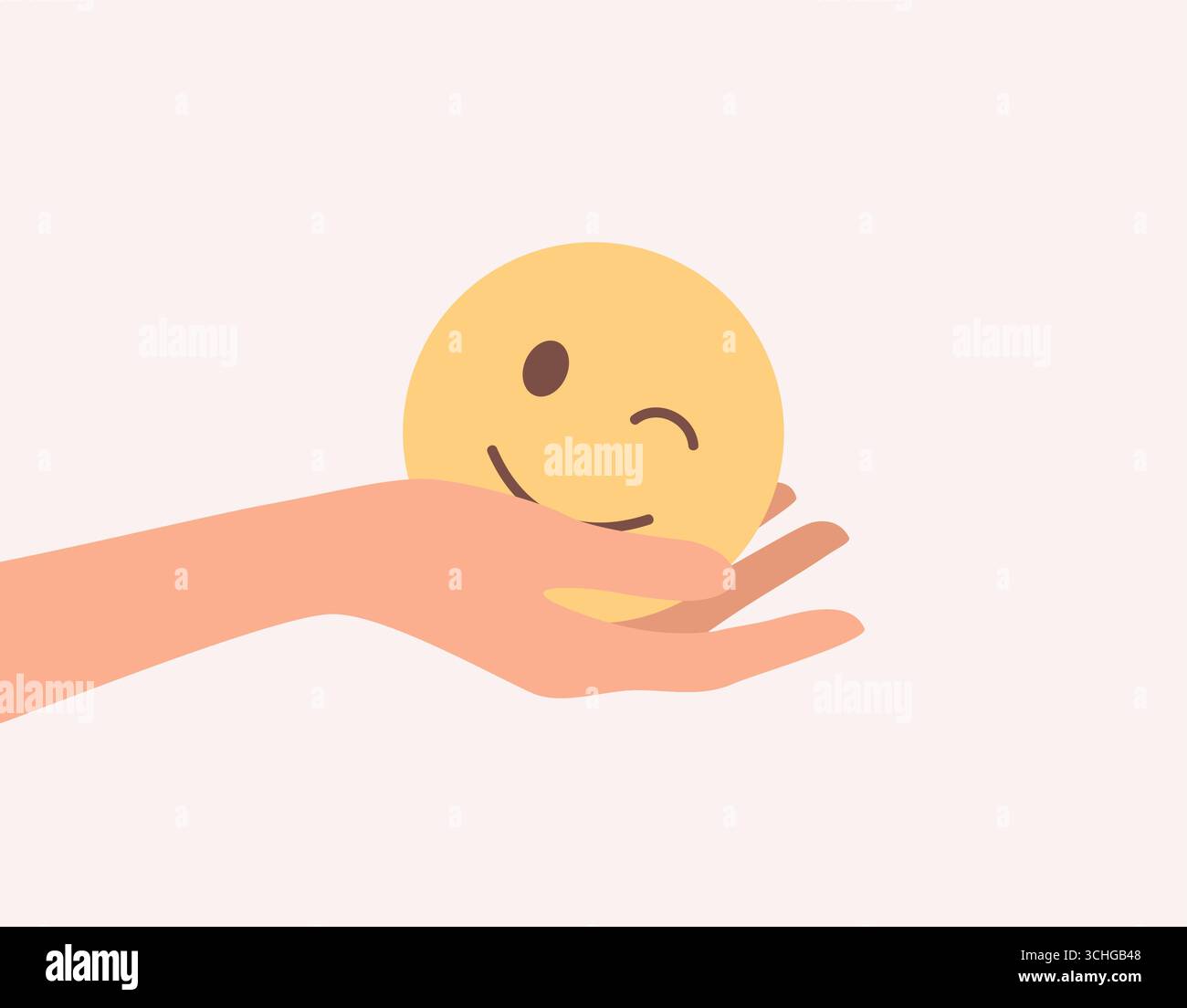 Smiling woman on beige Stock Vector Images - Alamy