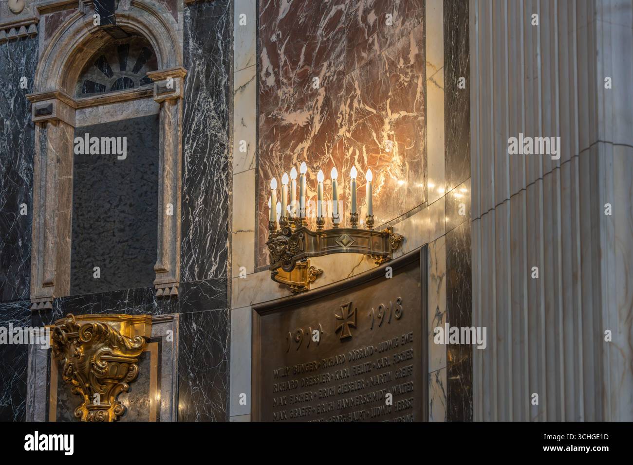 Memorial plaque with names from World War I inside Berlin Cathedral ...
