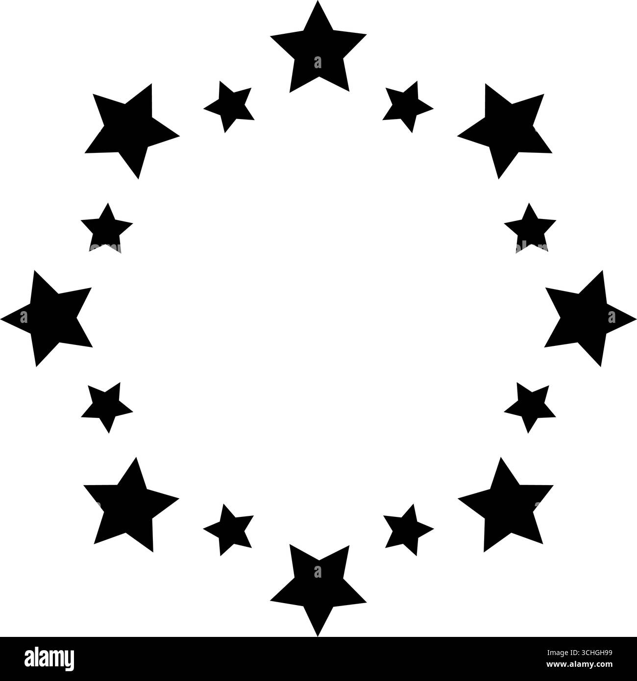 Round frame with stars isolated on white background. Prize, success ...