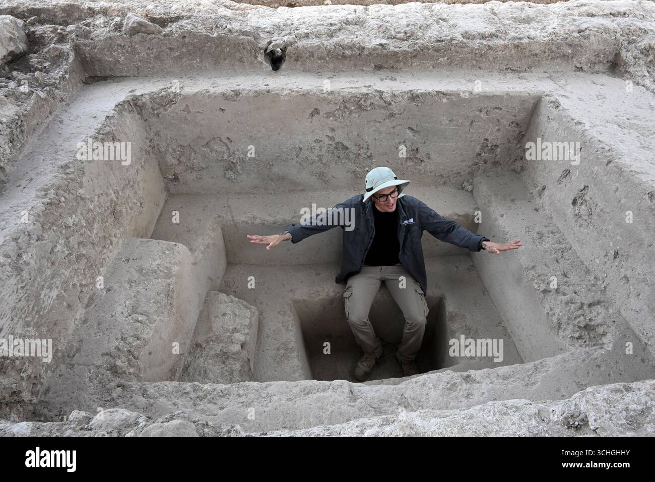 Archeologist Adam William Asper of the Israel Antiquities Authority ...