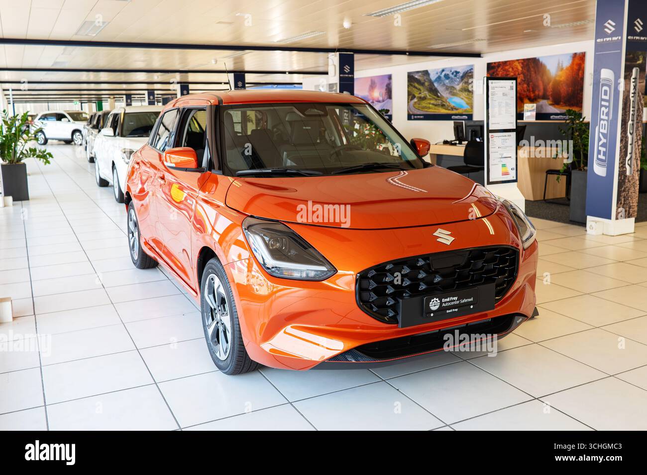 Safenwil, Switzerland, August 16, 2025. New Suzuki Swift small ...