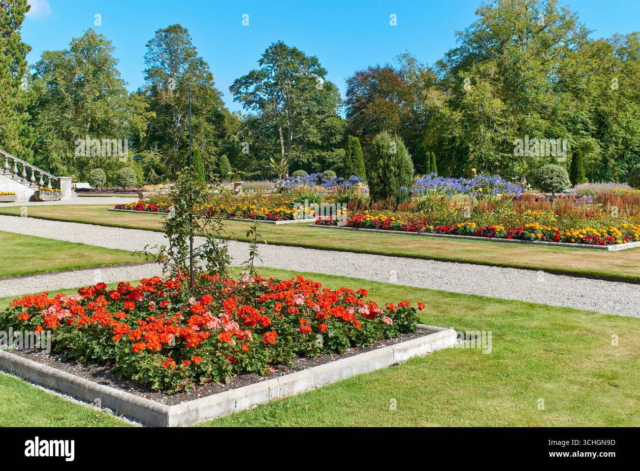 Haddo House Tarves Aberdeenshire Scotland the garden and beds full of ...