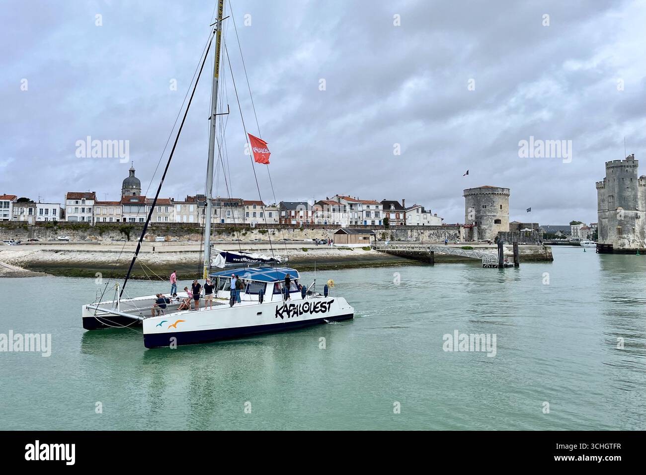 The French Atlantic coast, La Rochelle, its port, tower Saint Nicolas ...