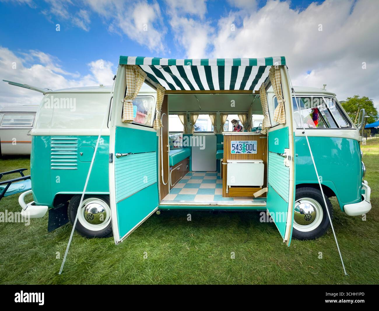 Camper van parked turquoise hi-res stock photography and images - Alamy