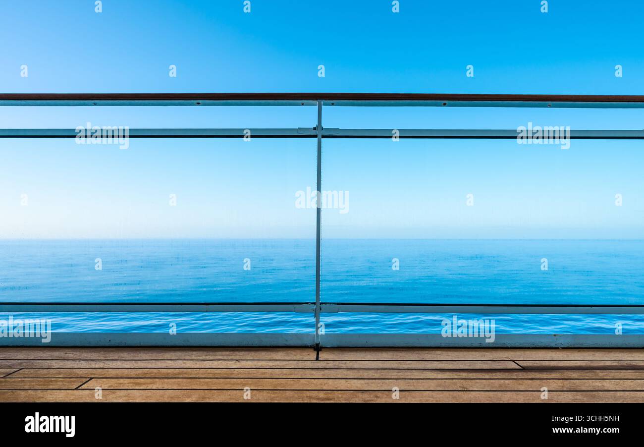 Cruise Ship Railing with a View of the Sea Stock Photo - Alamy