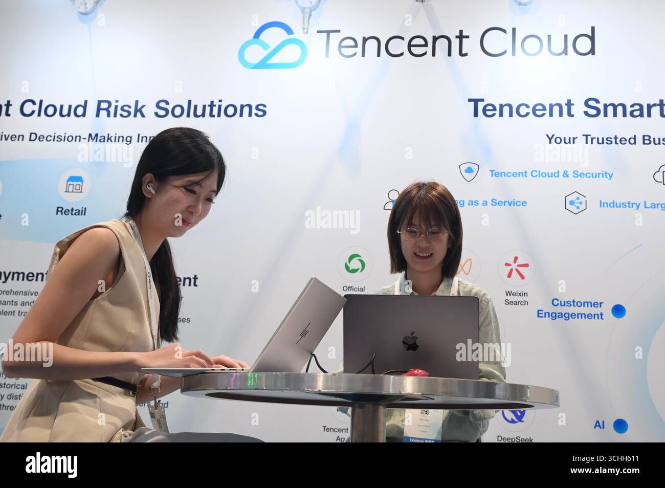 September 2, 2025, Hong Kong, Hong Kong, China: Tencent Cloud staff ...