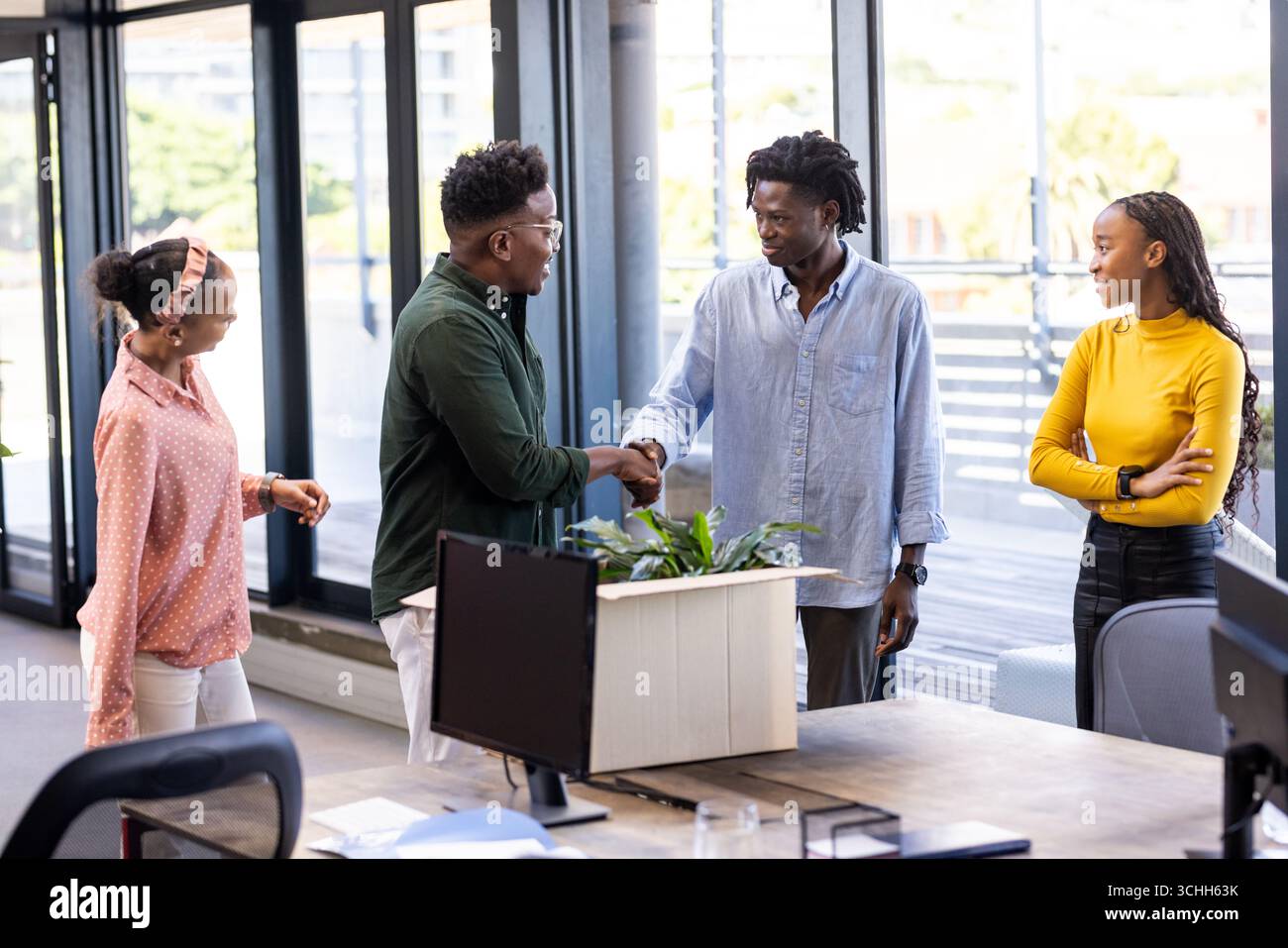 Diverse people chatting greeting hi-res stock photography and images ...