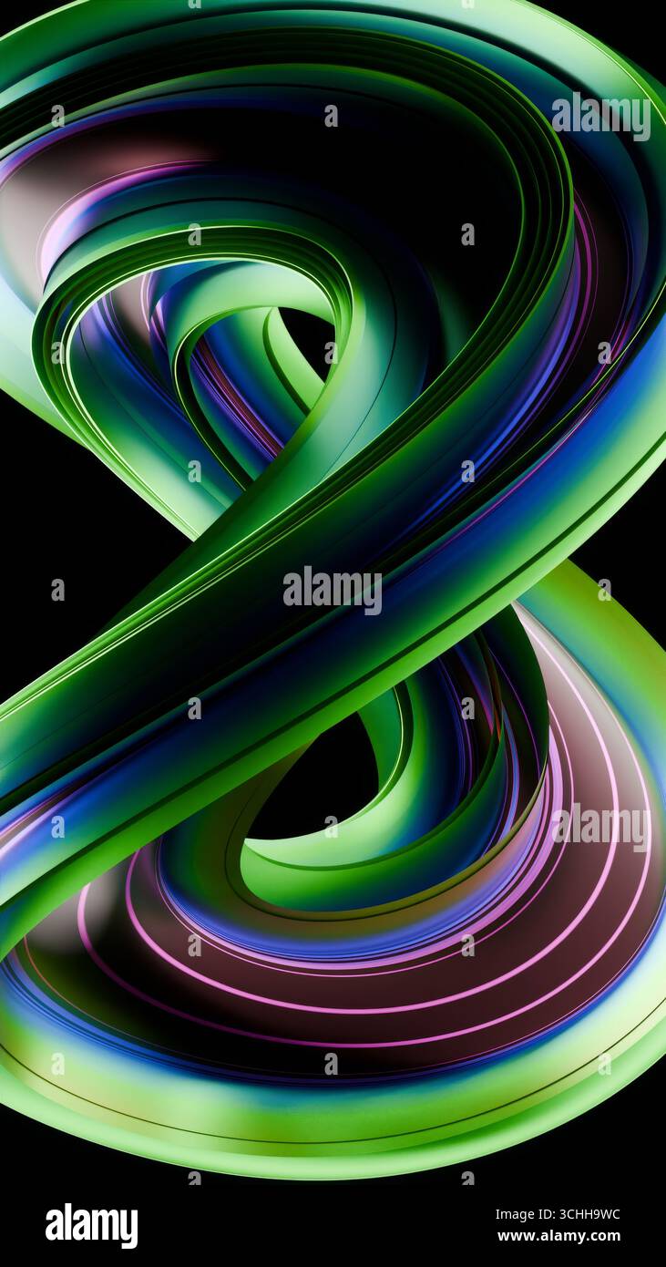 A striking abstract digital wallpaper showing an infinity-like loop of ...