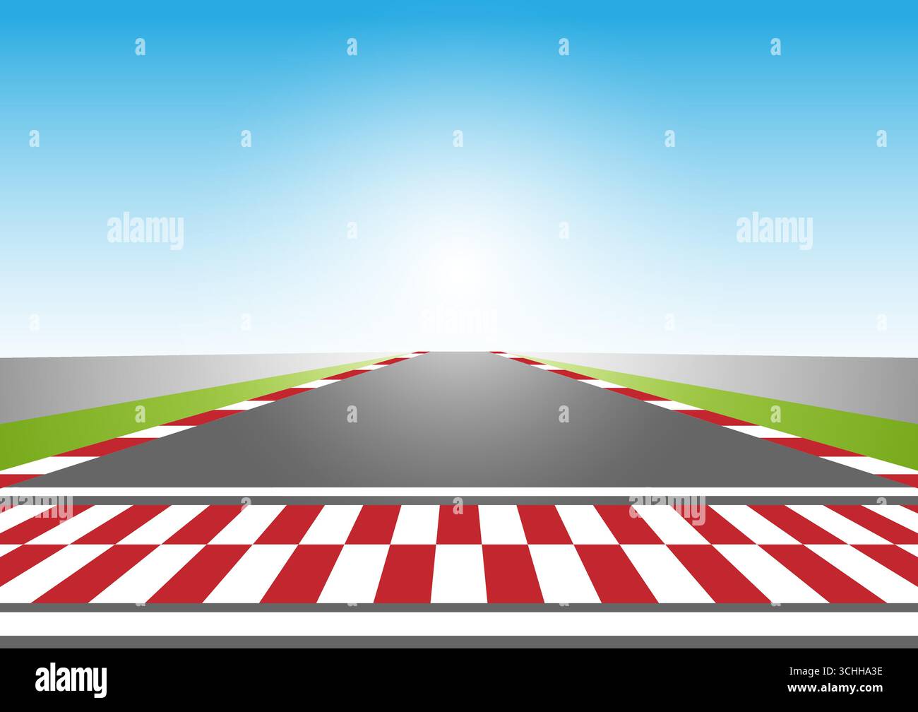 Asphalt racing track. Racing track with Start or Finish line. Go-kart ...