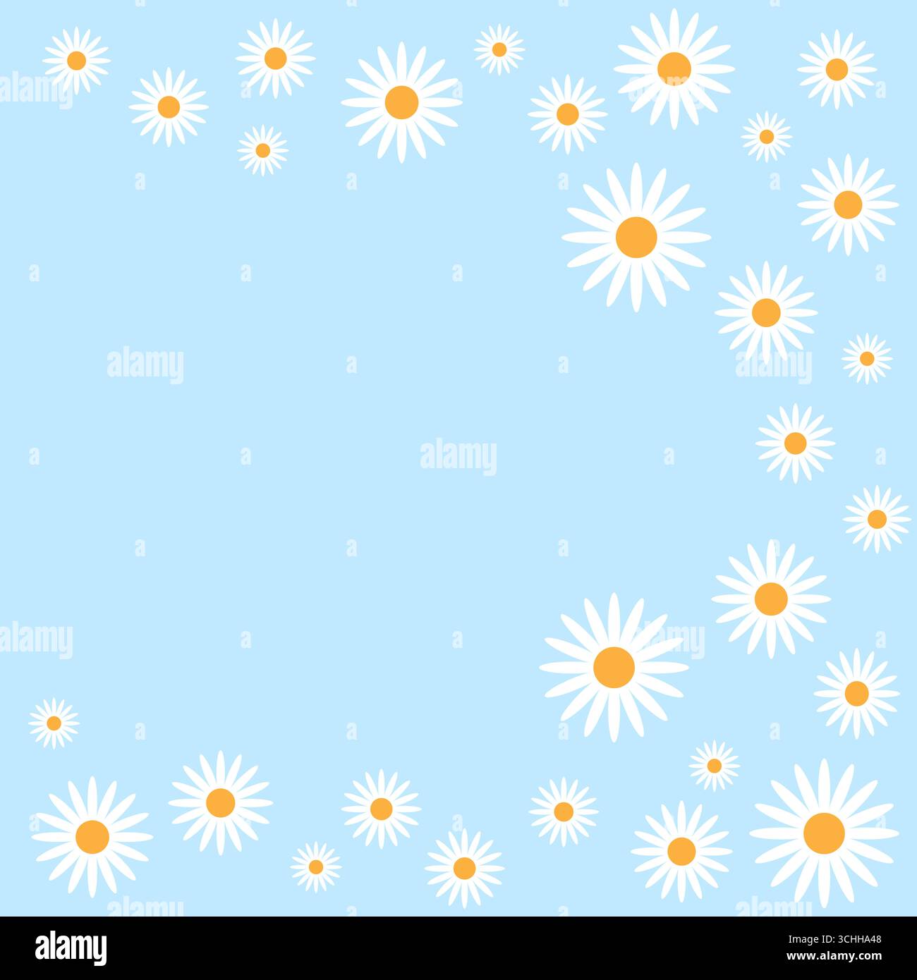 Daisy flower on Plain background. Summer background with Daisy. Vector ...