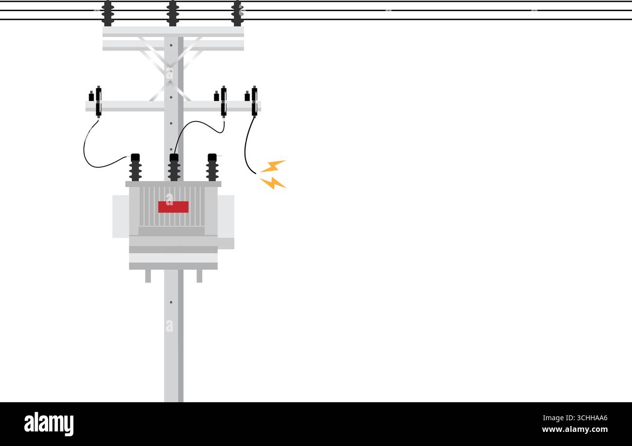 Electric pole transformer damage Stock Vector Images - Alamy
