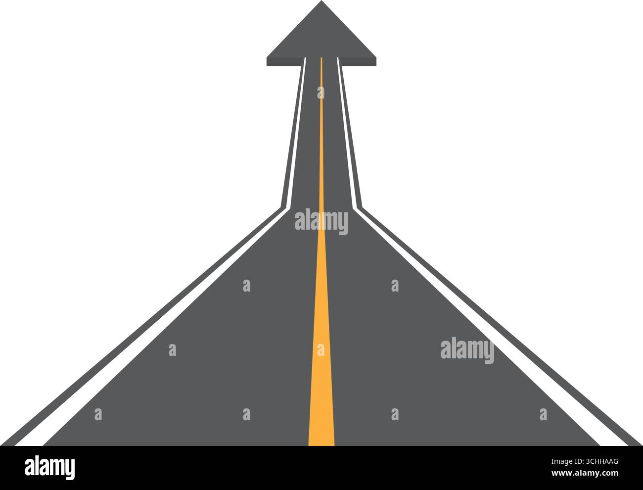 Asphalt Road Going Up as an Arrow. Road to Success. Road to Goal. Road ...