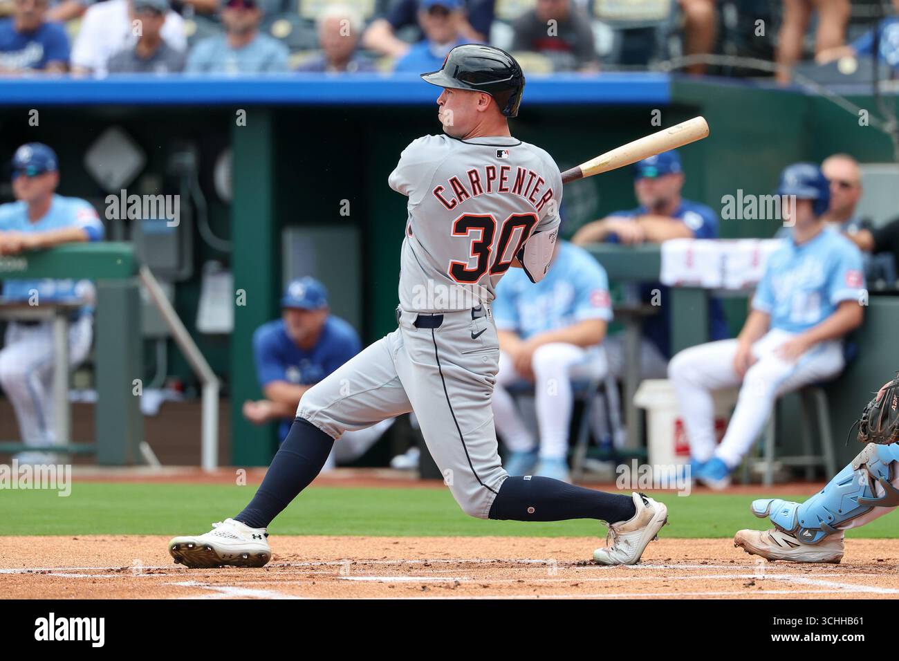 August 31, 2025: Detroit Tigers right fielder Kerry Carpenter (30) bats ...