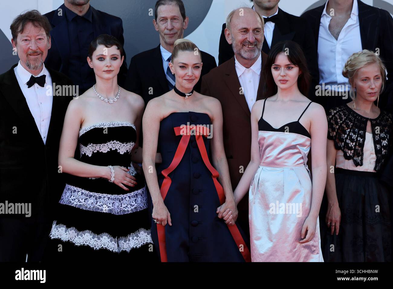 VENICE, ITALY - SEPTEMBER 01: Thomasin McKenzie, Amanda Seyfried and Viola Prettejohn attend ...